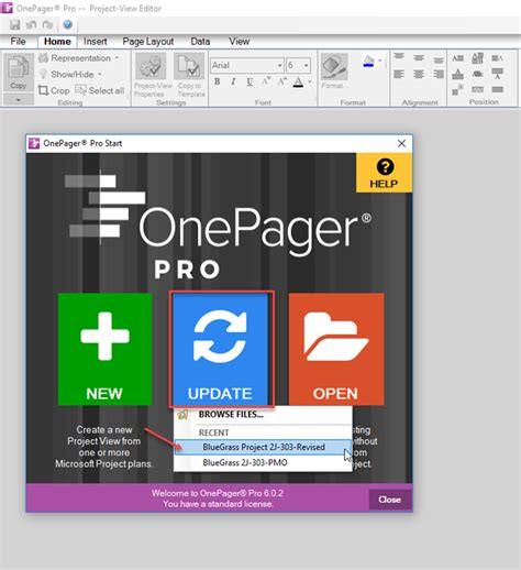 adding a snapshot via push update onepager pro desktop for version 6