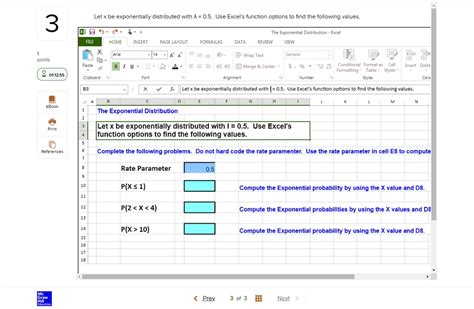 Solved Let X Be Exponentially Distributed With Î 0 5 Use Excels