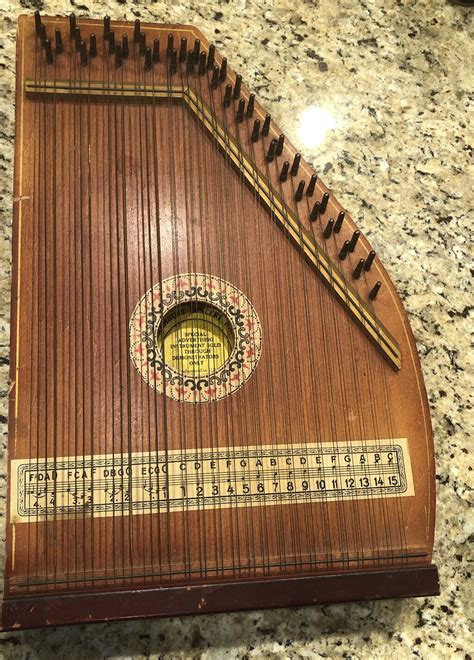 Vintage Antique Paramount Harp Co Zither Lap Harp Concert Ha