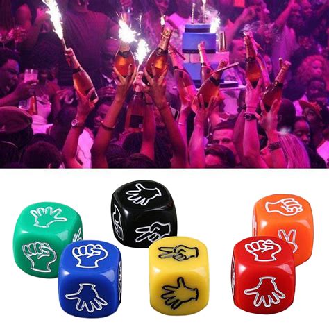 trayknick rock paper scissors dice finger guessing dice finger game dice set 6pcs compact