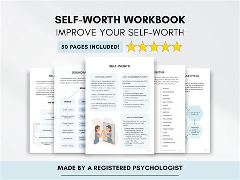 Self Worth Workbook Improve Self Esteem And Confidence Pdf Digital