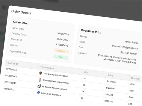 Inventory Management Order Details Popup By Md Moniruzzaman Monir On Dribbble