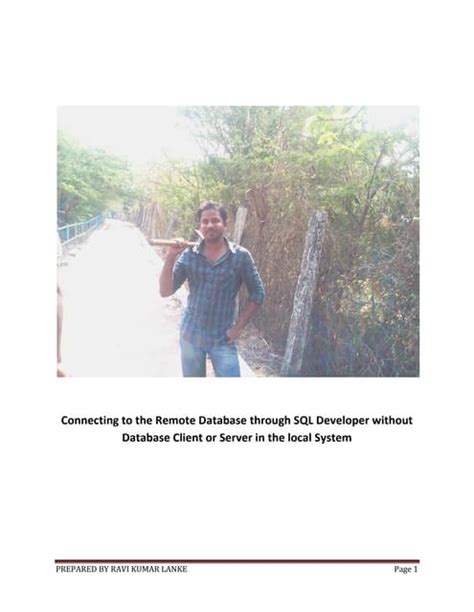 Connecting To The Remote Database Through Sql Developer Without