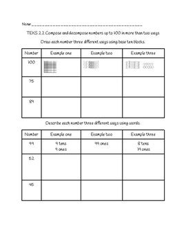 Compose And Decompose Numbers Using Words And Pictures 3 Levels