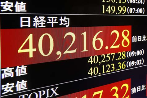 日経平均株価、史上初の4万円超 Ai需要けん引、投資マネー流入 ｜ 共同通信