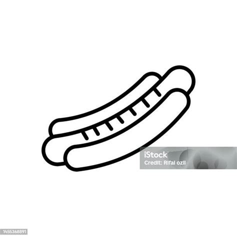 핫도그 아이콘 로고 디자인 벡터 템플릿 그림 기호 및 기호 픽셀 완벽 가공육에 대한 스톡 벡터 아트 및 기타 이미지 가공육