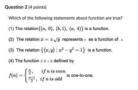 solved question 2 4 ﻿points which of the following