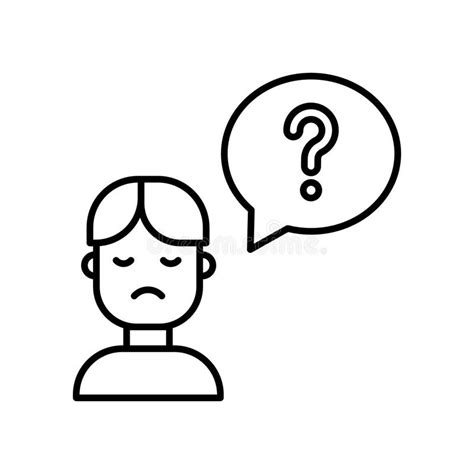 Línea De Iconos Personas Con Charla De Burbuja Con Pregunta Ilustración