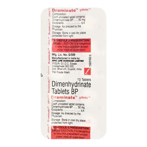 Draminate 50mg Tablet View Usage Side Effects Price And Subtitute
