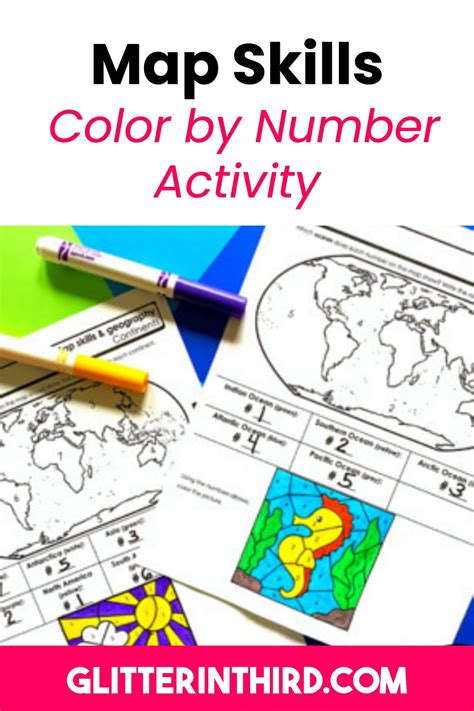 Map Skills Worksheets Social Studies Color By Number Activities Map
