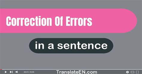 Use Correction Of Errors In A Sentence