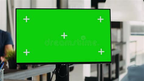 Worker Analyzing Greenscreen Monitor Stock Footage Video Of Startup