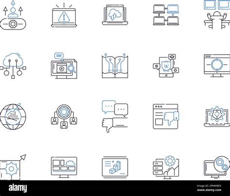 Digital Analytics Outline Icons Collection Digital Analytics Data Tracking Conversion