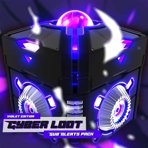 Cyber Loot Box Widget Violet Twitch Stream Sub Alerts Etsy