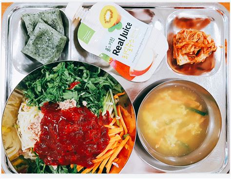더쿠 단체급식 참치 야채 비빔밥 