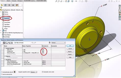 Global Variables And Equations In SOLIDWORKS Conceptia