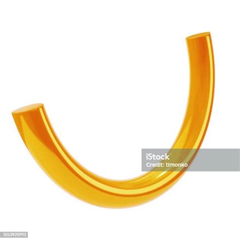 3d 차원 추상 모양 세미링 기하학적 금 금속 현실적인 광택 황금 럭셔리 템플릿 장식 디자인 그림입니다 클리핑 경로로 격리된 미니멀한 밝은 세미 링 모형 반원에 대한 스톡