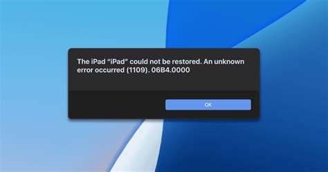 Fix Restore Error Code 1109 On Iphone Or Ipad In 4 Ways The Mac Observer