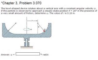 Solved The Bowl Shaped Device Rotates About A Vertical Axis