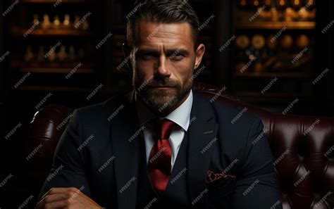 Premium Photo Create Stunning Image Of Beard Male Business Man In An Office Wearing Tailored Suit