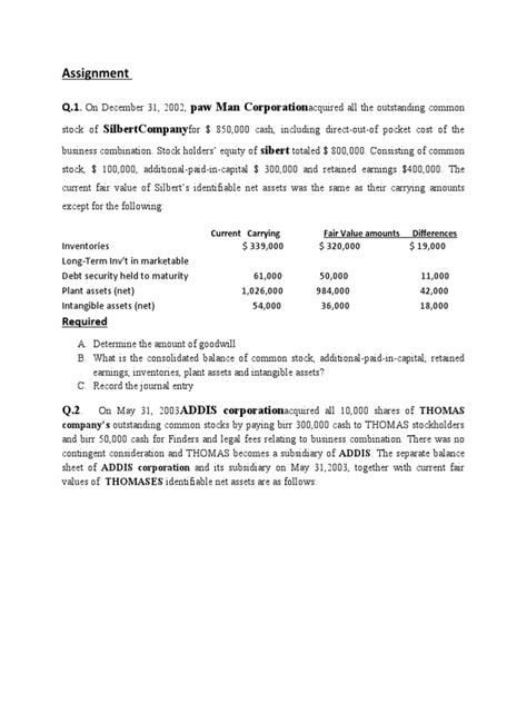 Advance Financial Accounting Assignment Pdf Advance Financial Accounting Assignment Pdf