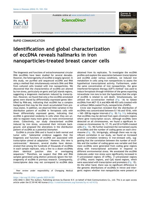 Pdf Identification And Global Characterization Of Eccdna Reveals
