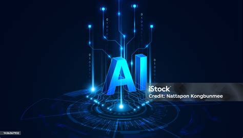 추상 회로 연결 현대 시스템 Ai 시스템 인공 지능 메커니즘 블루 디지털 하이테크 배경 미래 지향적 인 Modernvector 일러스트레이션 개념에 대한 스톡 벡터 아트 및