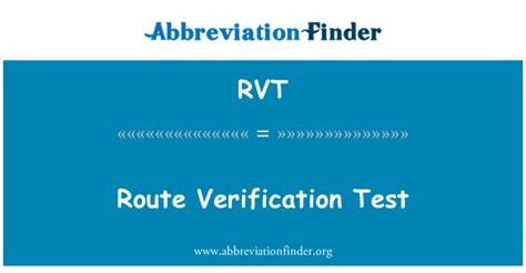 RVT Stands For Route Verification Test Abbreviation Finder