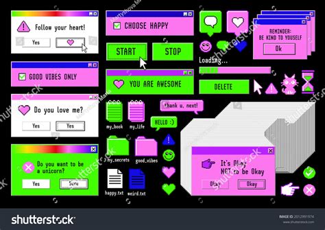 Old Computer Aestethic Set Retro Pc Stock Vector Royalty Free 2012991974 Shutterstock