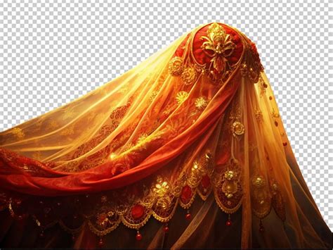 Premium Psd Beautiful Red Bridal Veil