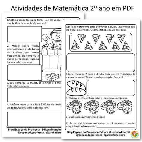 Problemas De Matemática 3º Ano Em Pdf Atividade 3º Ano