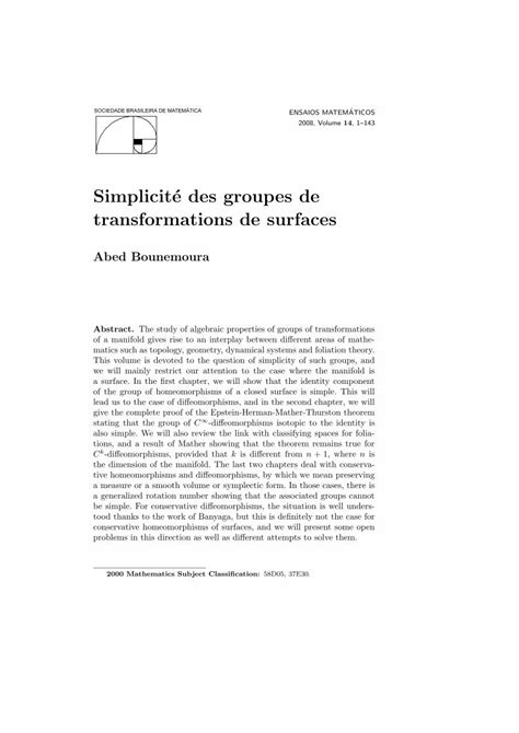 Pdf Simplicit© Des Groupes De Transformations De Surfaces Dokumen Tips