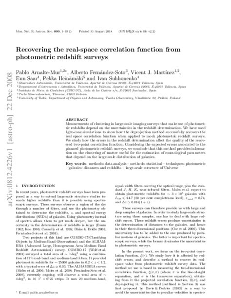 Pdf Photometric Redshift Surveys