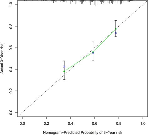 The Calibration Curve Of Os At 3 Year For The Headneck Squamous Cell