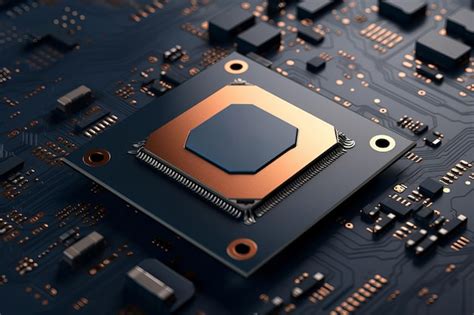 Sophisticated Computer Processor On Circuit Board Premium Ai