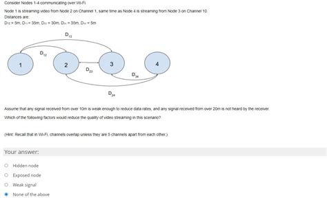 Solved Consider Nodes 1 4 Communicating Over Wi Fi Node 1