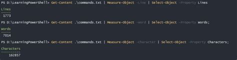 How To Find Number Of Lines Number Of Words And Number Of Characters In Powershell Command Line