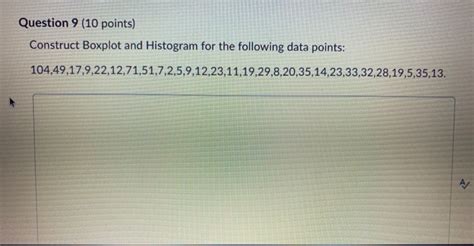 Solved Question 9 10 Points Construct Boxplot And