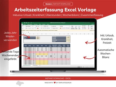 Arbeitszeiterfassung 2024 Excel Vorlage Zum Download Super Einfaches