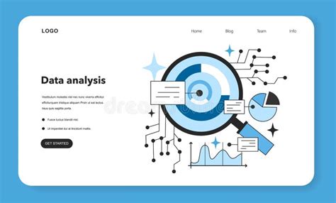 Data Analysis Web Banner Or Landing Page Artificial Neural Network Stock Vector Illustration