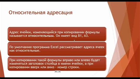 Относительная и абсолютная адресация в Excel Youtube