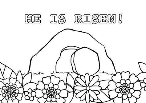 He Is Risen Coloring Page FREE Download Underbart Skapad