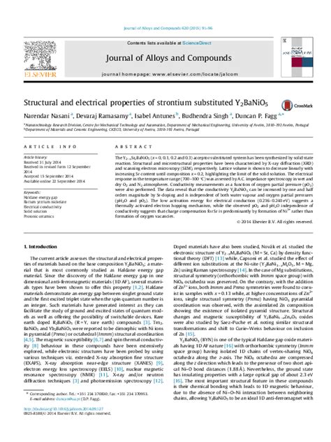 Pdf Structural And Electrical Properties Of Strontium Substituted