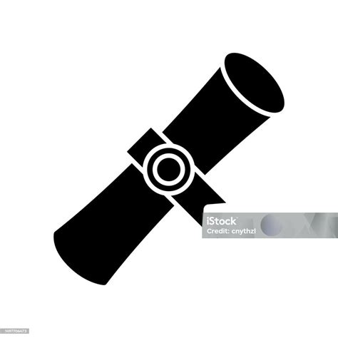 디플로마 아이콘 솔리드 스타일 웹 페이지 모바일 앱 Ui Ux 디자인을 위한 벡터 아이콘 디자인 요소 0명에 대한 스톡 벡터