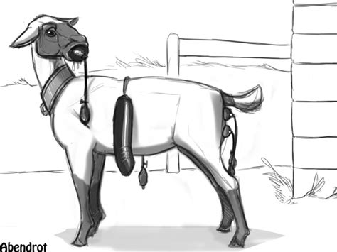 Rule 34 Abendrot Anthro Black And White Caprine Collar Dildo Female Feral Furry Gag Inflatable