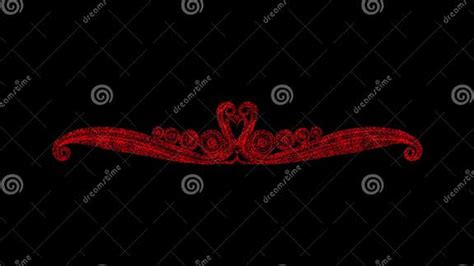 3d Ornament On Black Bg Object Dissolved Red Flickering Particles Business Backdrop Science