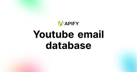 youtube email database · apify