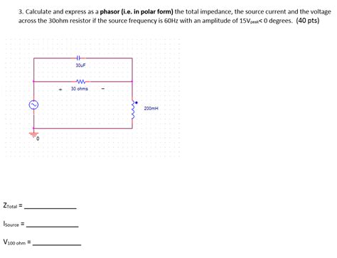 Solved Calculate And Express As A Phasor I E In Polar Chegg Com