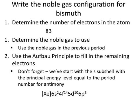 Where To Find A Electron Configuration For Bismuth Bi