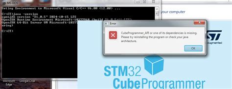 Windows 7 Getting The Cube Programmer Api Depende Stmicroelectronics Community